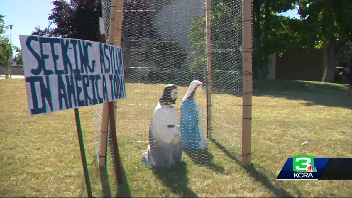 Caged nativity scene at Sacramento church draws attention