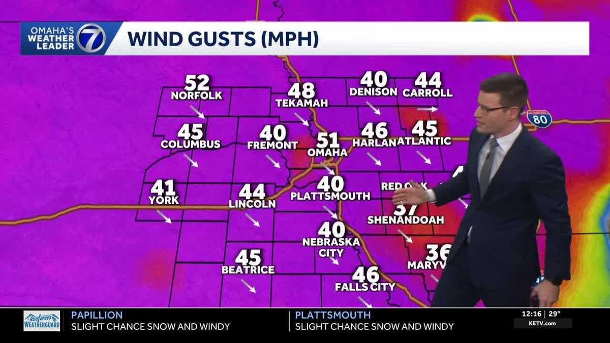 Omaha afternoon weather forecast for Thursday, December 18