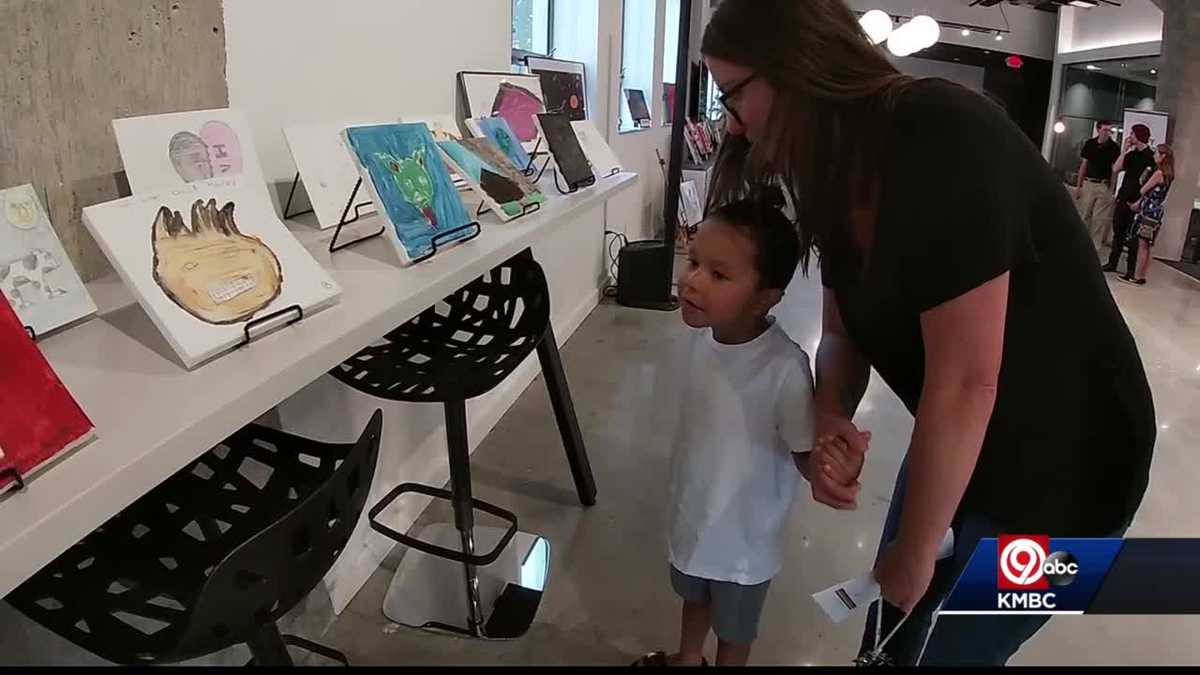 Kids show off artwork at HALO Learning Center