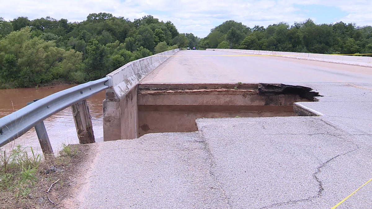 OKC bridge closed after storms cause partial collapse