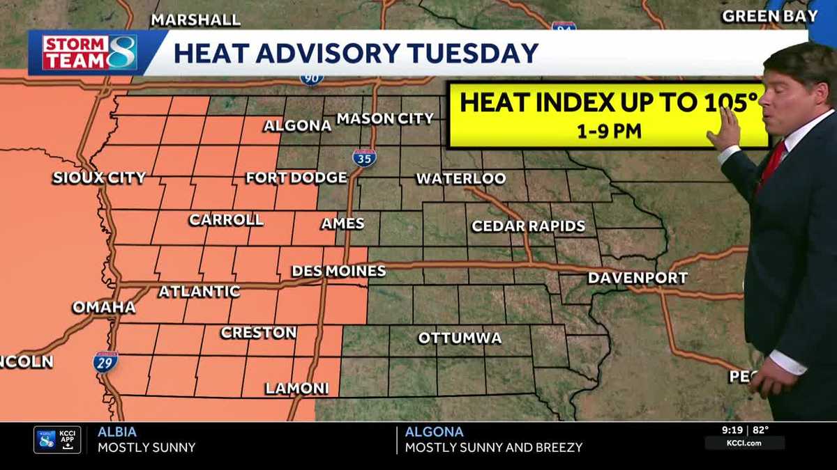 Iowa weather: Heat index near 100, strong storms moving back in
