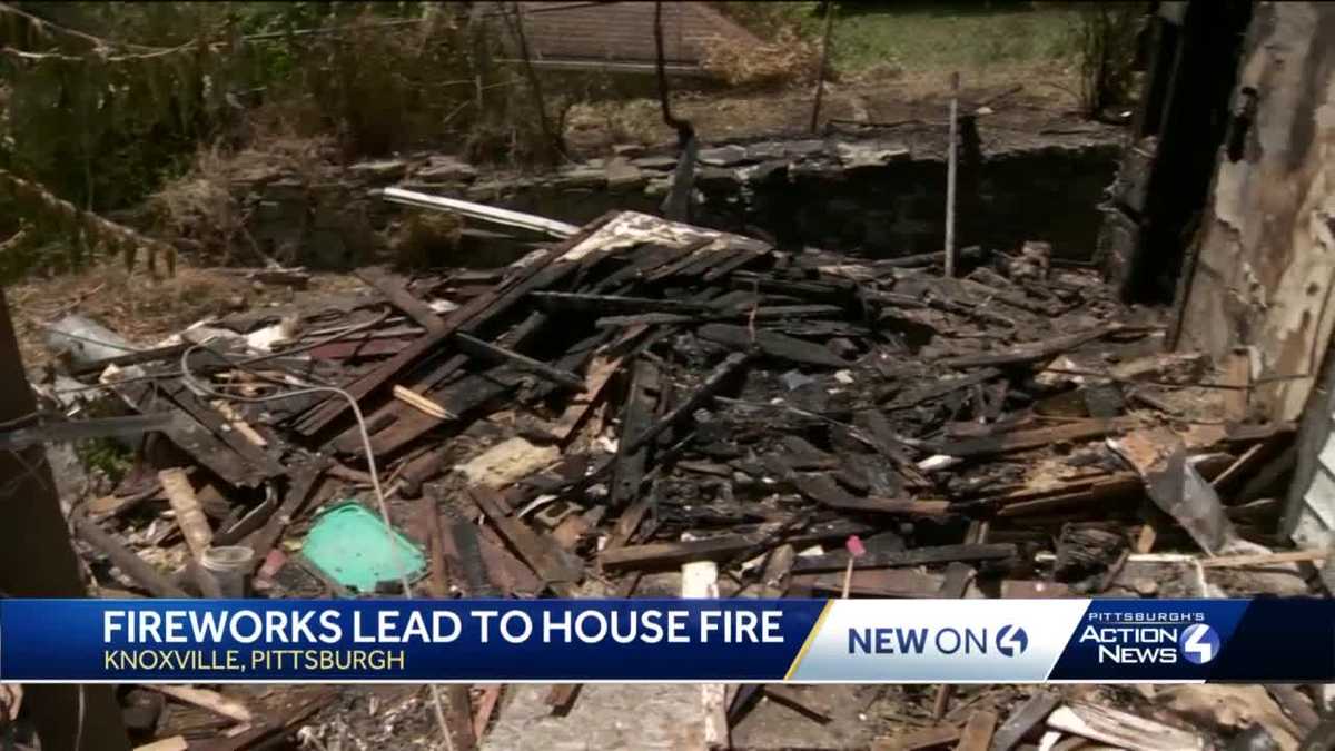 Family home catches fire, blamed on fireworks