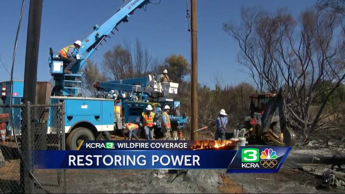 Crews work to restore power around Yuba Co. wildfire