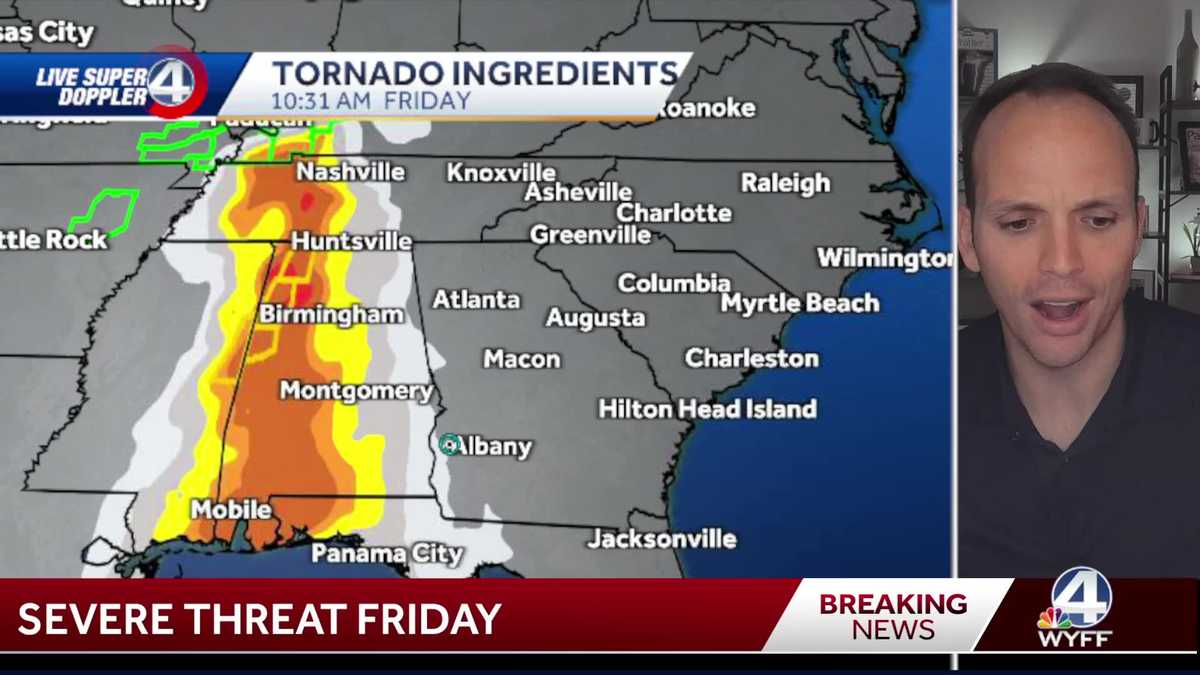 Upstate, South Carolina severe weather threat latest