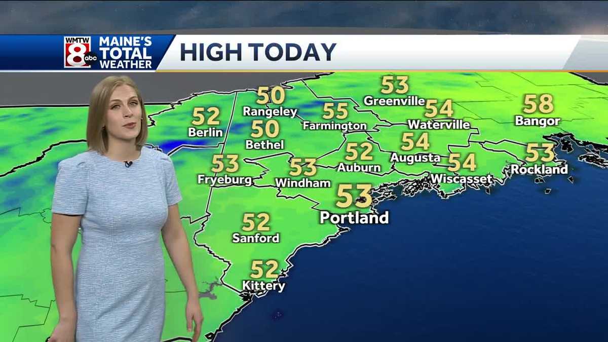 Showery Sunday, much warmer Monday