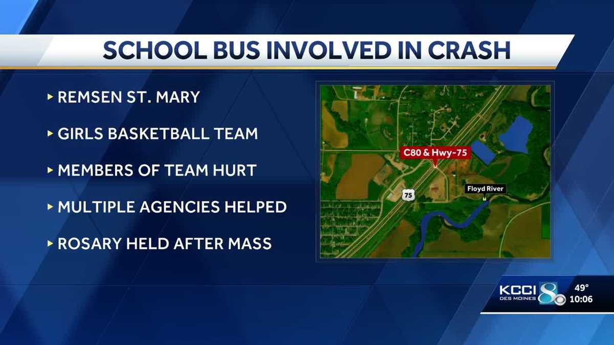 Crash involving Remsen St. Mary’s girls basketball team closes Highway 75