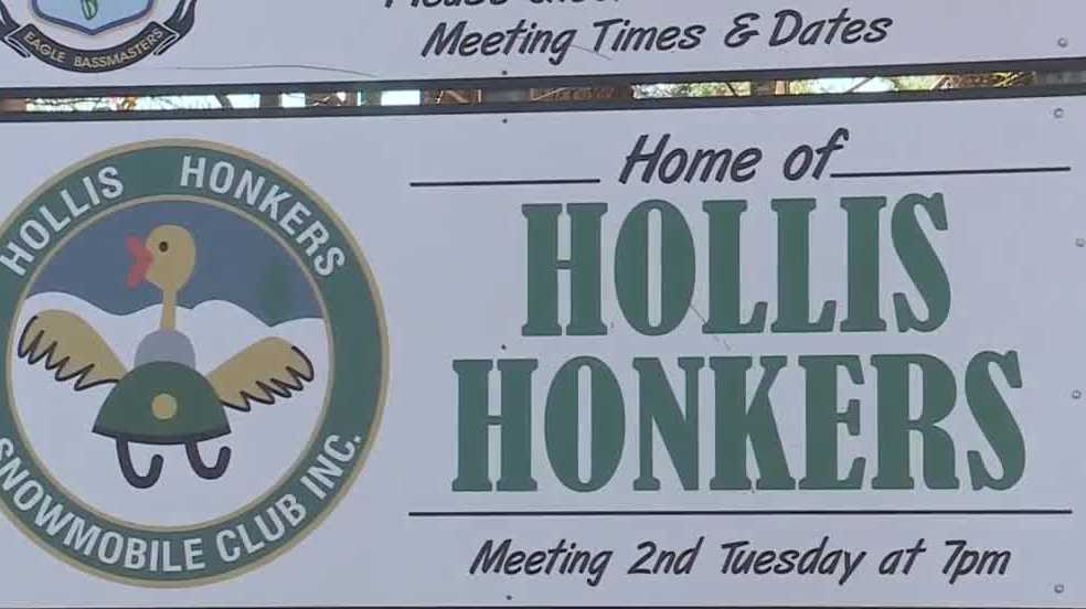 A fire tears down the Hollis Honkers Snowmobile Club building