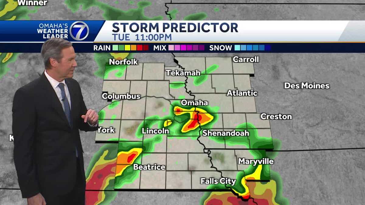 Storm chance Tuesday night in Omaha with some hail possible