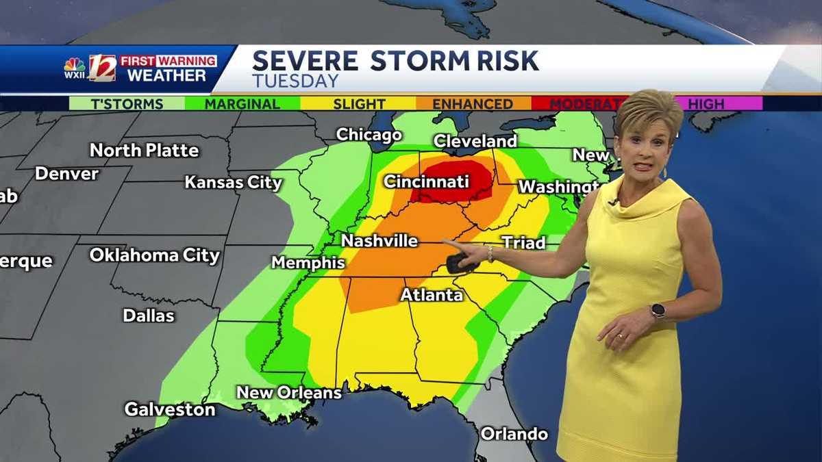 WATCH: Warm, breezy Tuesday with storm risk late