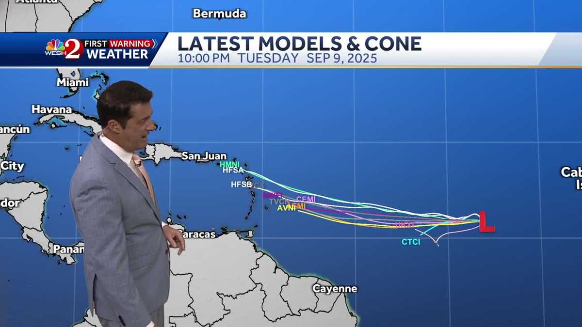 Tracking Invest 91-L: Maps, path, spaghetti models