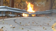 Raw Video: Propane truck fire still burning