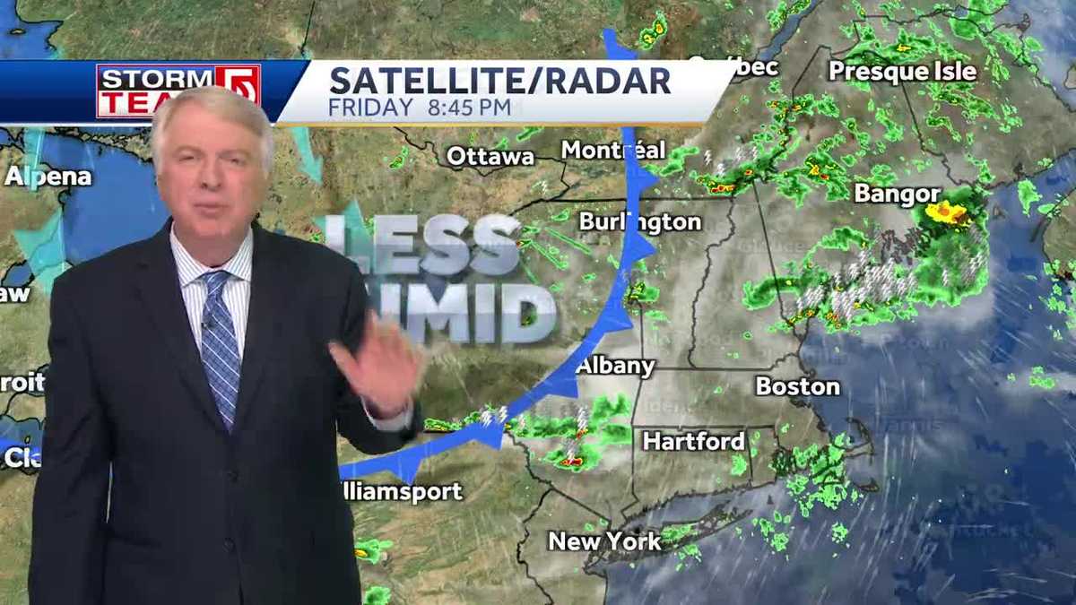 Video: Showers to clear; Less-humid air on the way