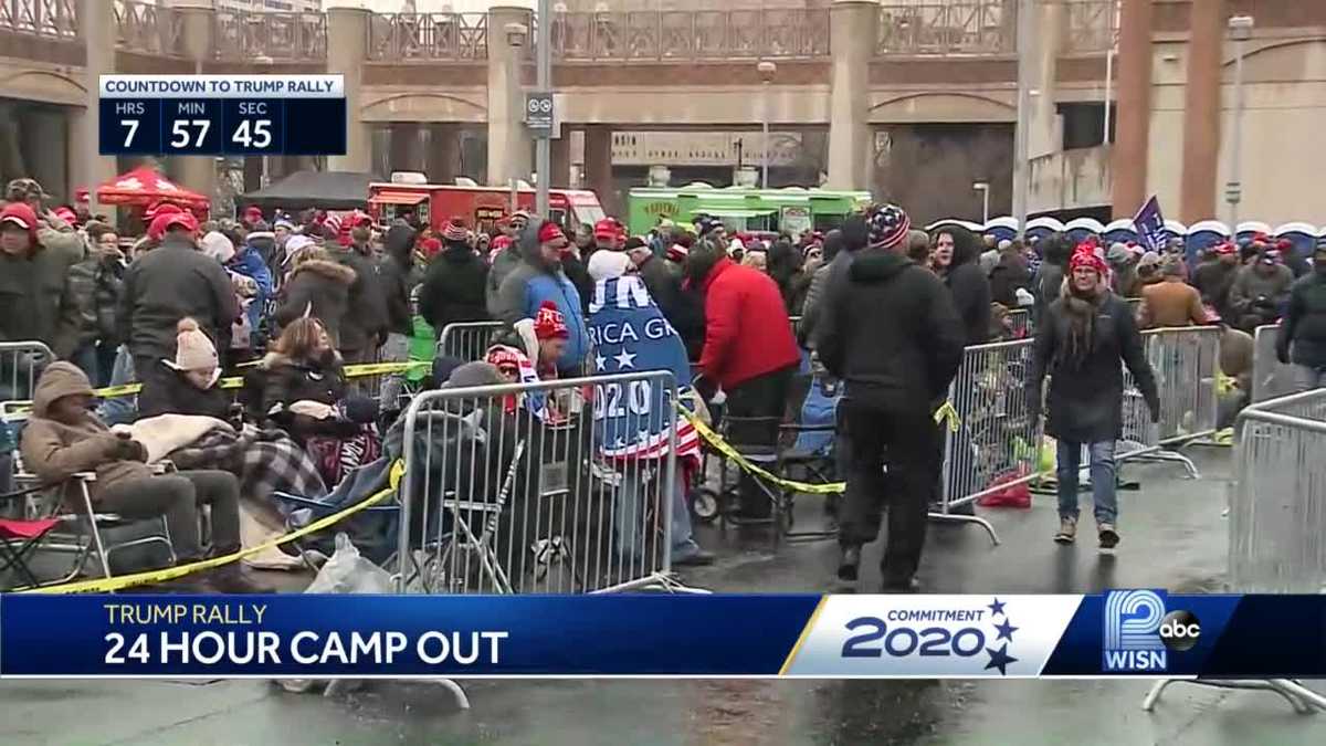 Trump supporters camp out overnight ahead of president's Milwaukee rally