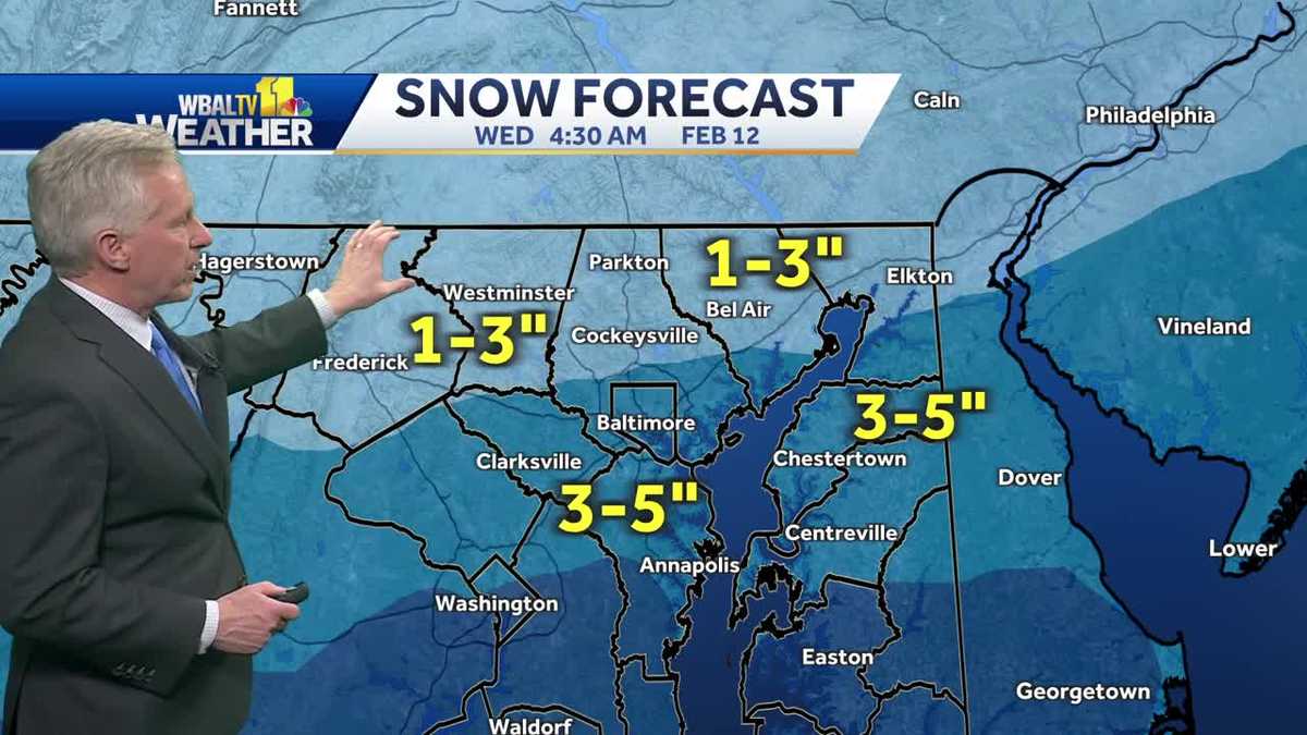 Snow clears area by early Wednesday morning