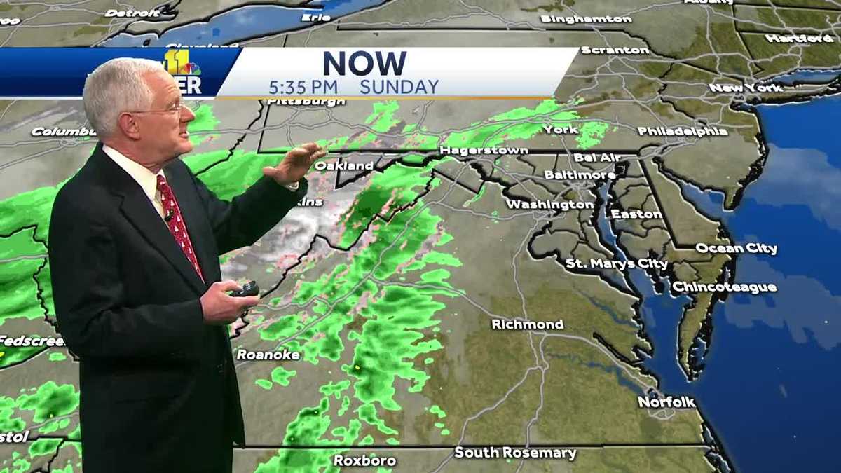 John shows where there's a chance of rain