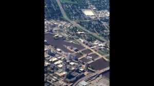 Aerial photos show Cedar River flooding