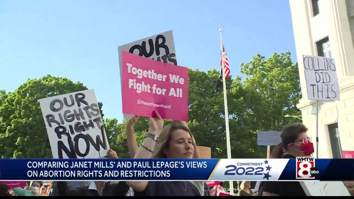 Comparing abortion views in Maine Governor's race between Janet Mills ...