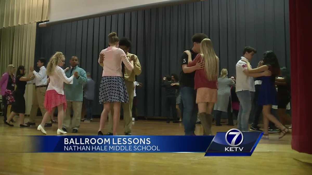 Ballroom lessons at Nathan Hale Middle School