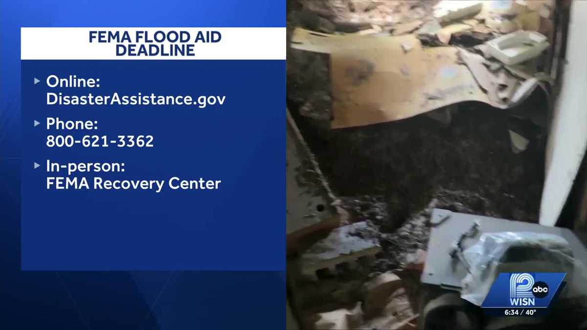 FEMA flood aid deadline Wednesday for August flood victims in WI