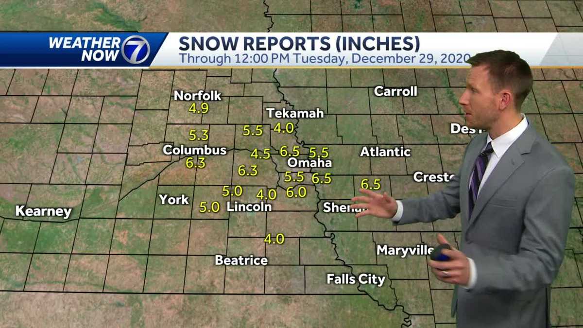 UPDATE: Heavy snow ends in Omaha Tuesday afternoon