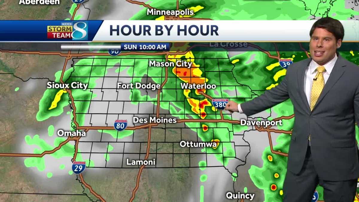 Strong storms work through Iowa overnight