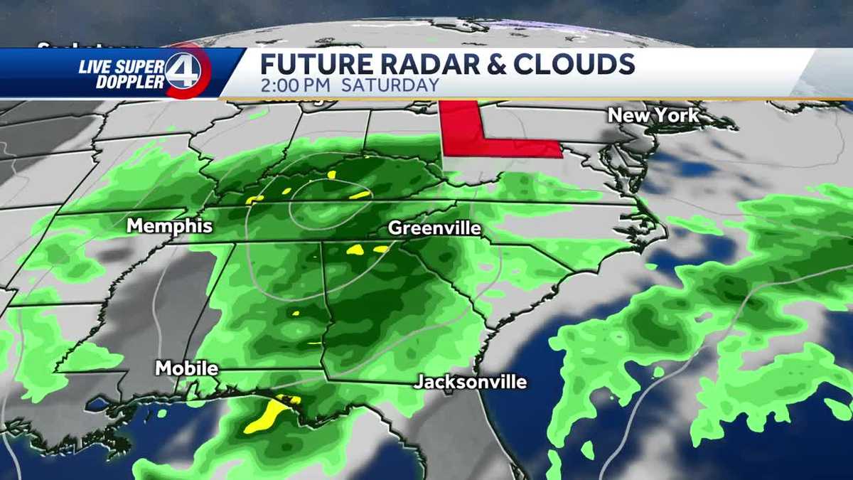 South Carolina: Rain moves in on Futurecast radar