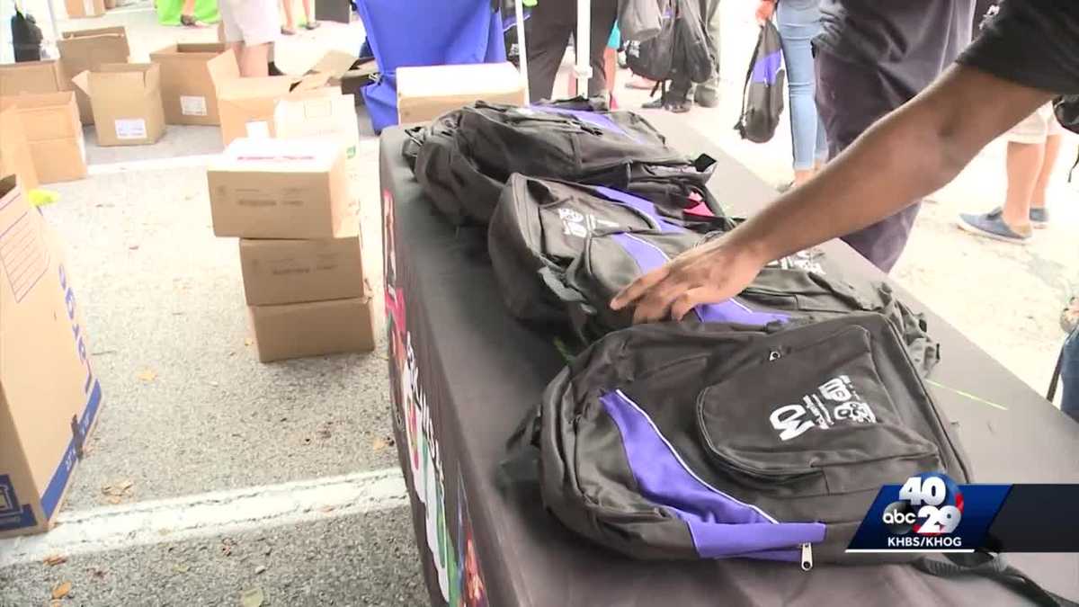 500 backpacks filled with school supplies handed out today to families ...