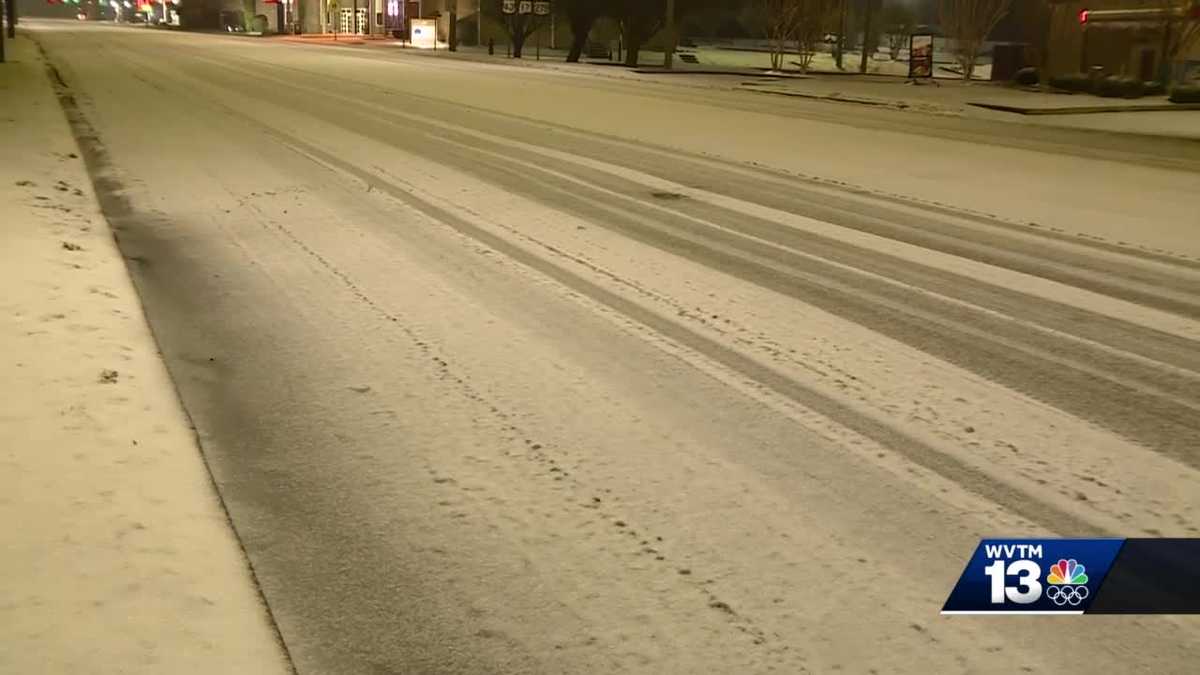 RUNNING LIST: Roads in western Alabama affected by snow, ice, sleet