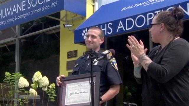 Baltimore Humane Society honors police officer's 'compassion'