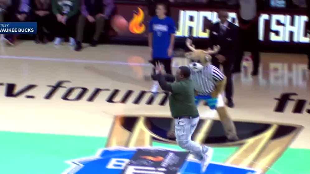 Lucky Bucks fan nails half-court shot to win $10,000