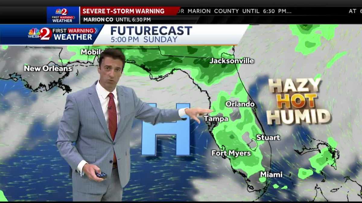 Friday heat + a few cooling storms.