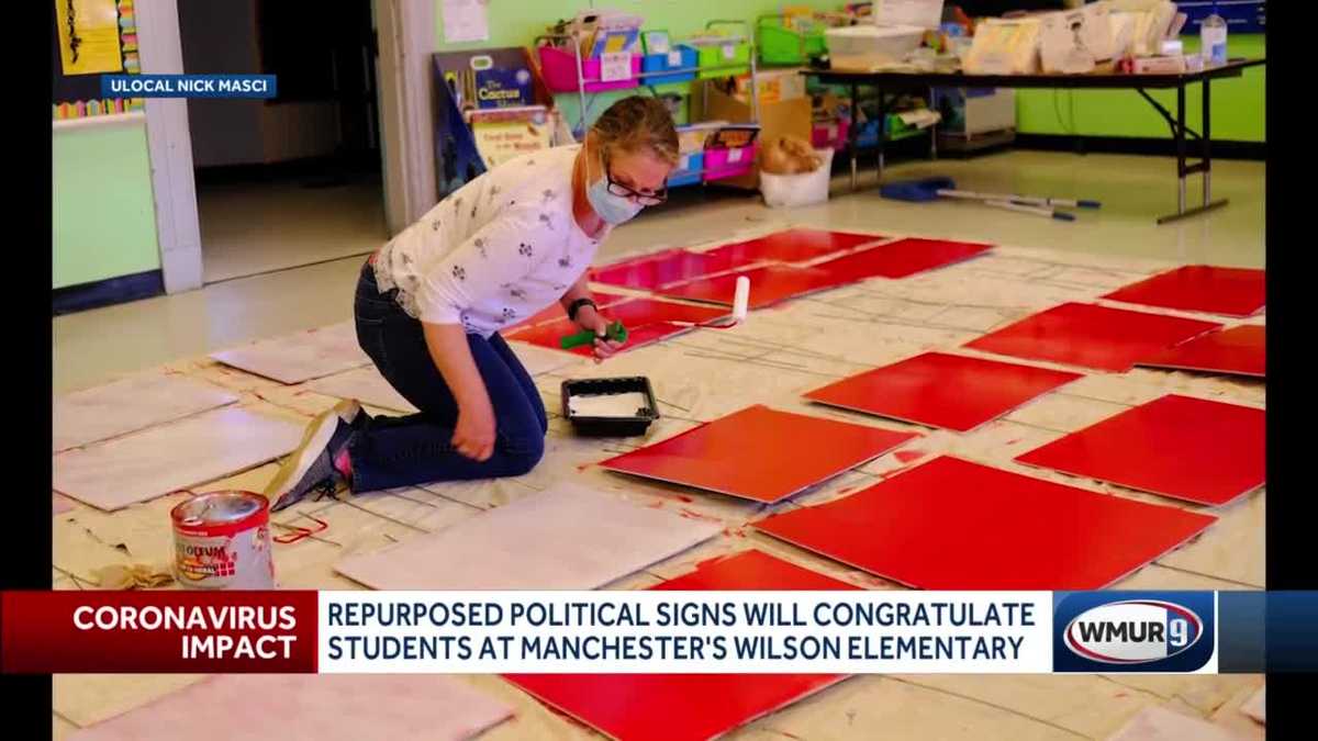 Discarded political signs get makeover to honor New Hampshire students