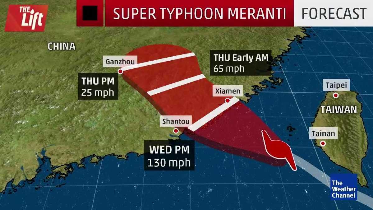 Super Typhoon Meranti rips through Taiwan