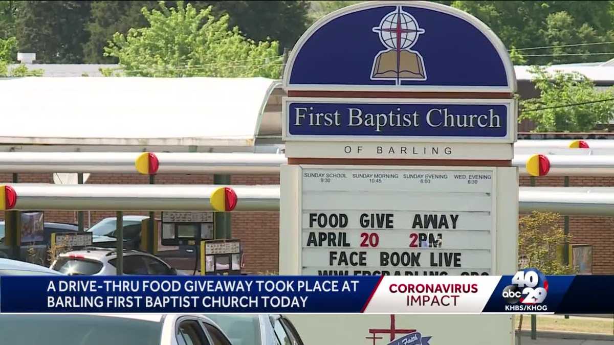 Food giveaway held in Barling church parking lots