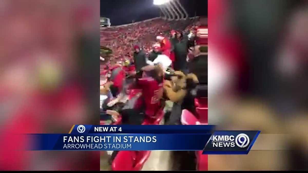 Fighting Chiefs and Raiders fans fly in Arrowhead Stadium brawl