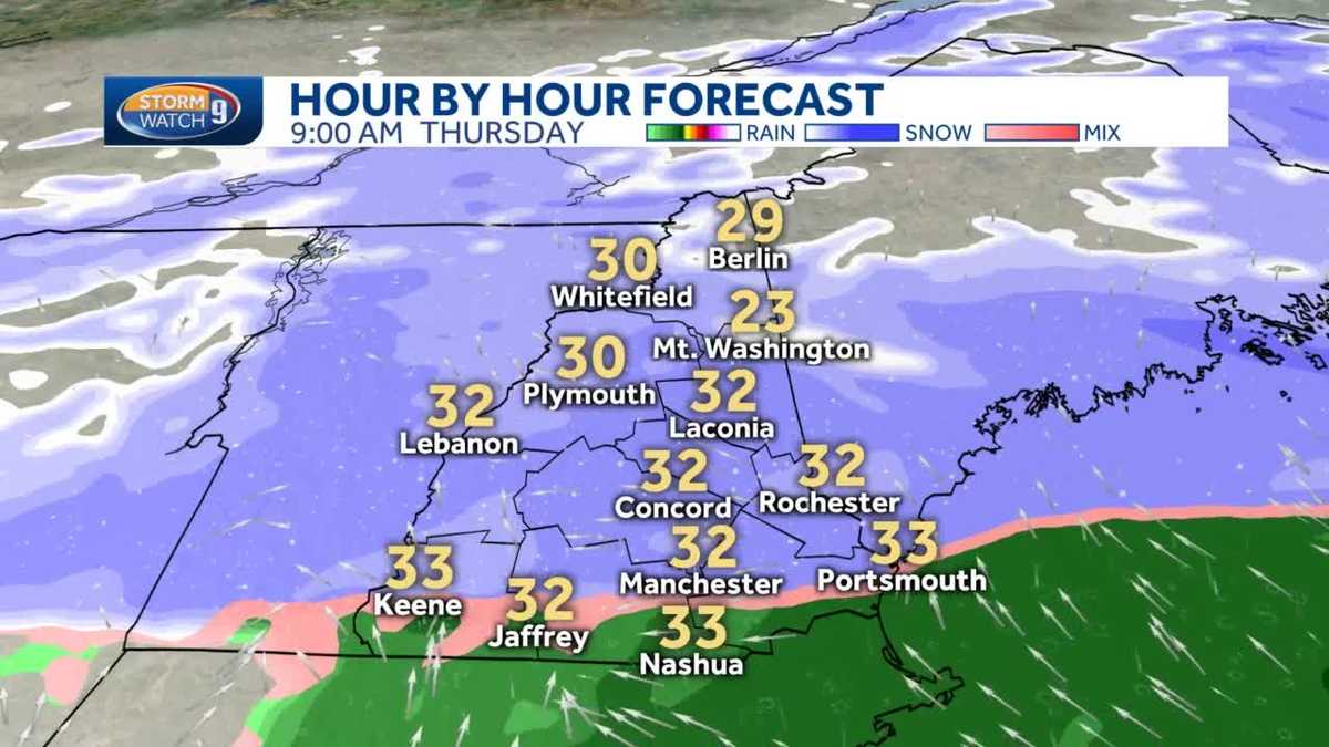 Hour-by-hour: Snow, wintry mix to impact Thursday morning commute