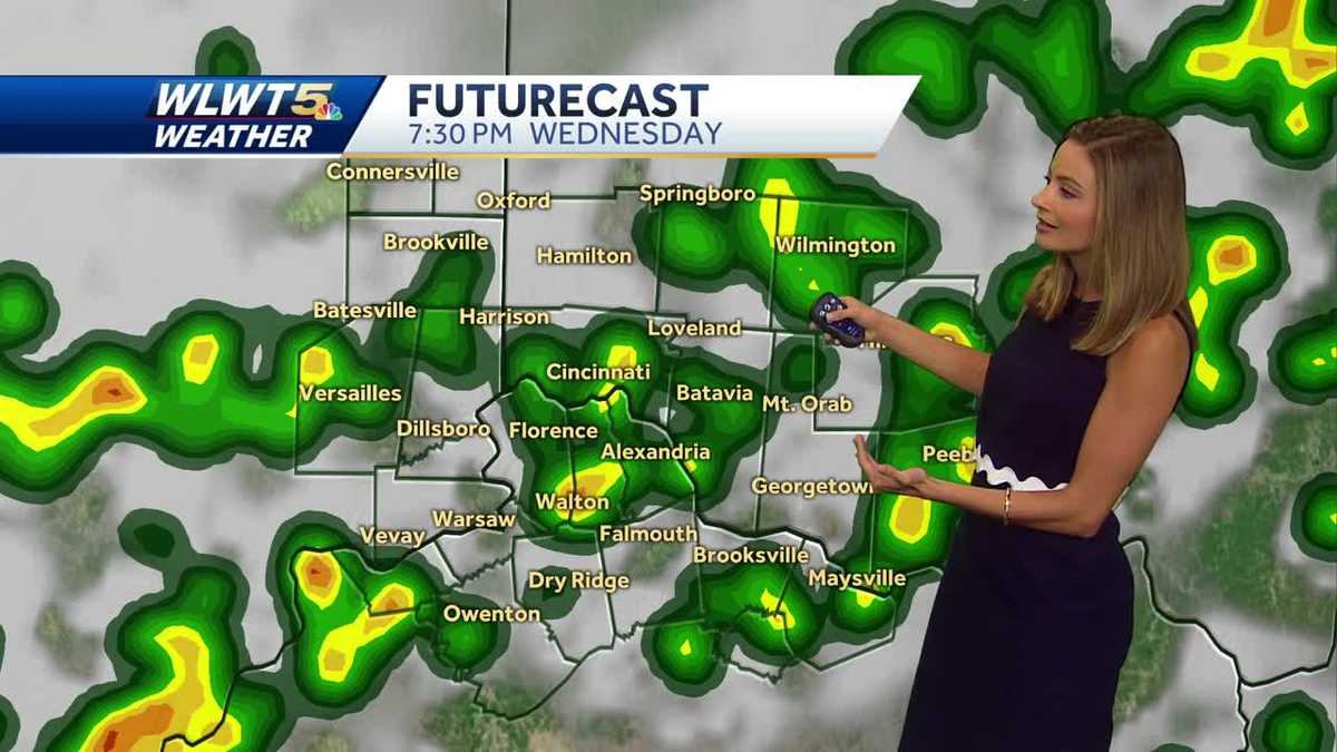 Timeline for late-day storms