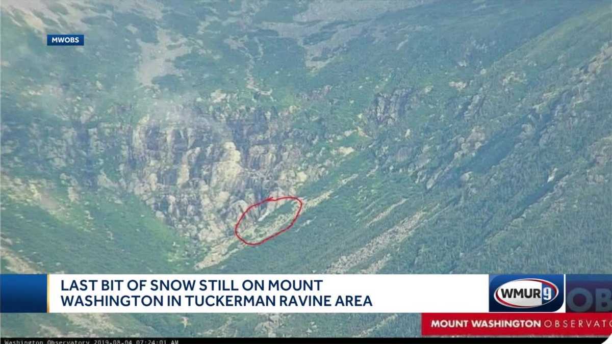 Last bit of snow still on Mt. Washington in August