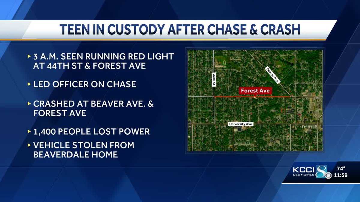 Iowa crime: Teen driver of stolen car crashes, causing power outage in ...