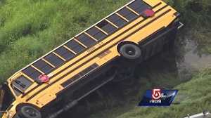 Dramatic video shows school bus involved in crash