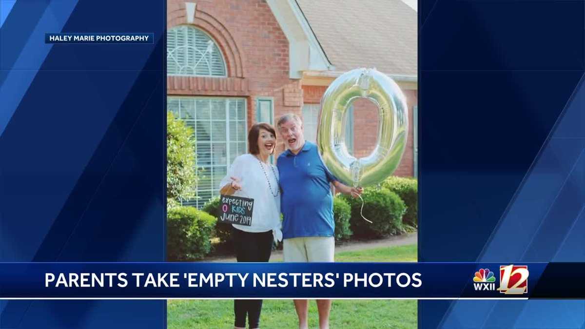 Parents celebrate "empty nest" with photo shoot