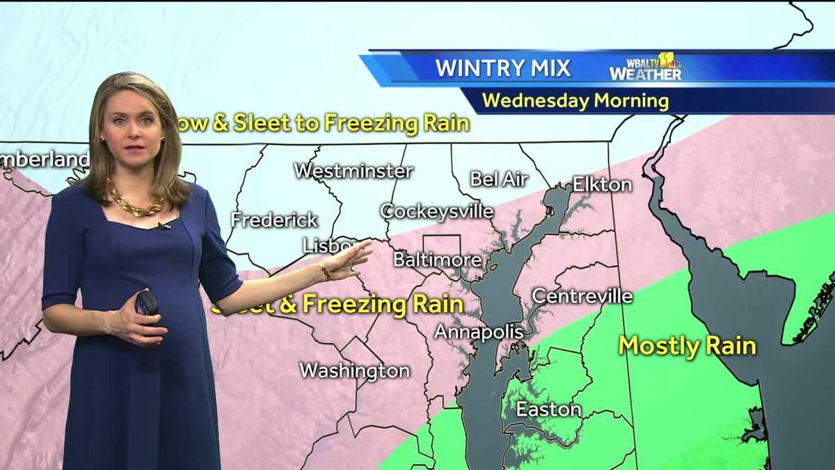 Wintry mix begins moving into region