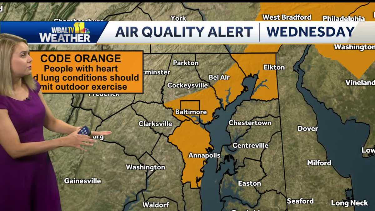 Clear, warmer Wednesday with Code Orange for air quality