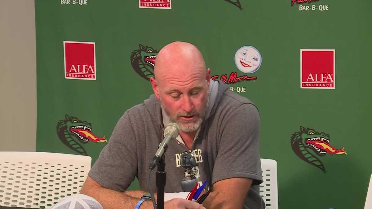 Blazers head coach Trent Dilfer speaks after UAB is washed away by ...