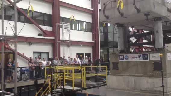 Watch an earthquake simulation test