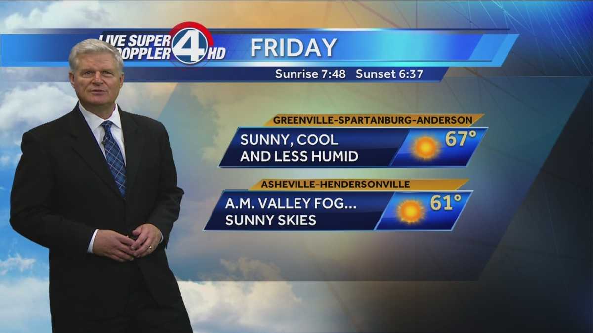 Sunny, cool on Friday