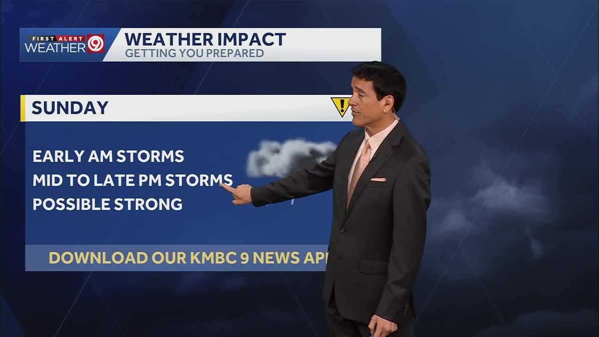 A few scattered thunderstorms expected Sunday