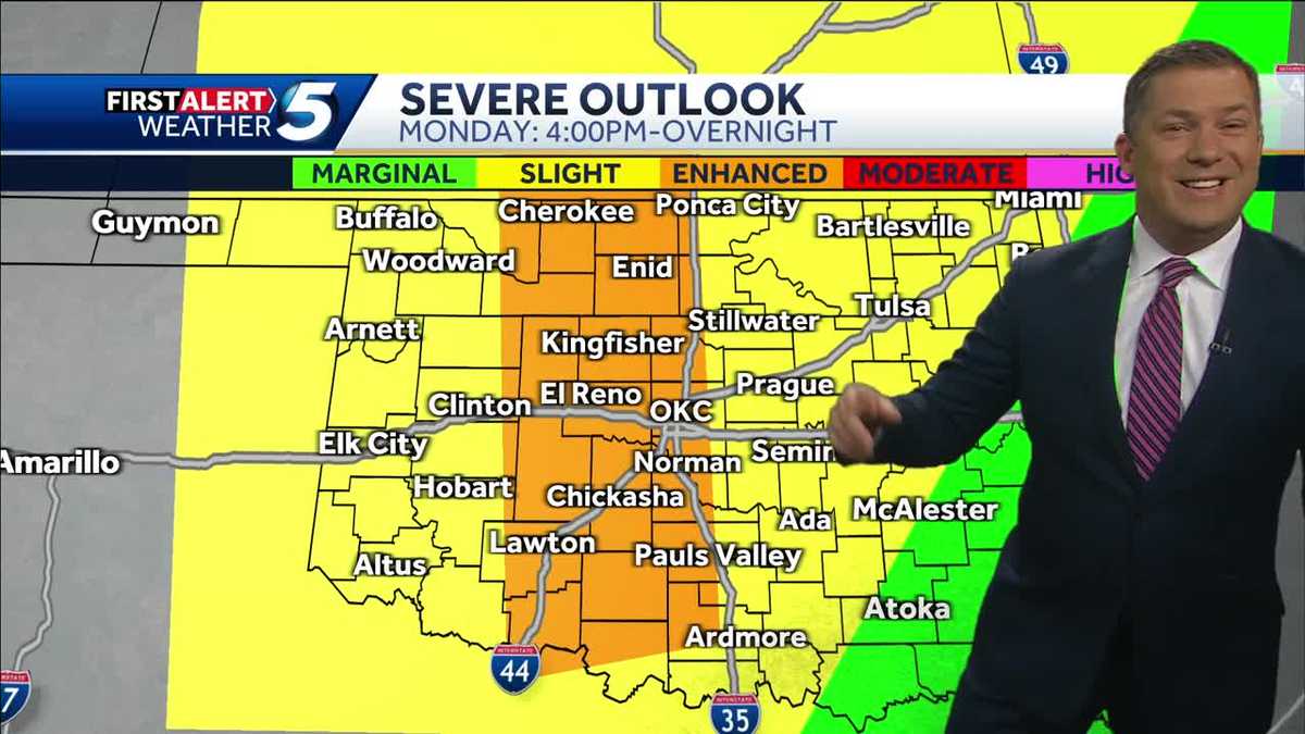 Oklahoma already under enhanced risk for severe storms on Monday