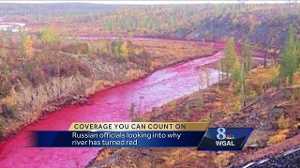 Officials have no idea why this river turned red
