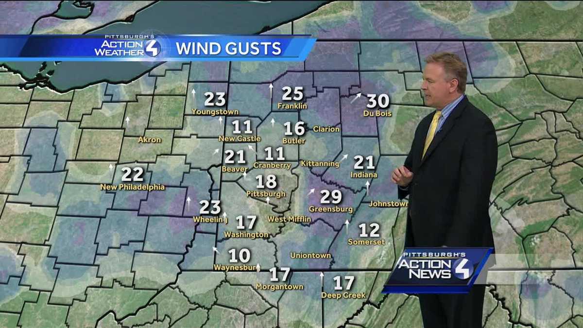 Pittsburgh's Action Weather forecast: 50 mph wind gusts possible